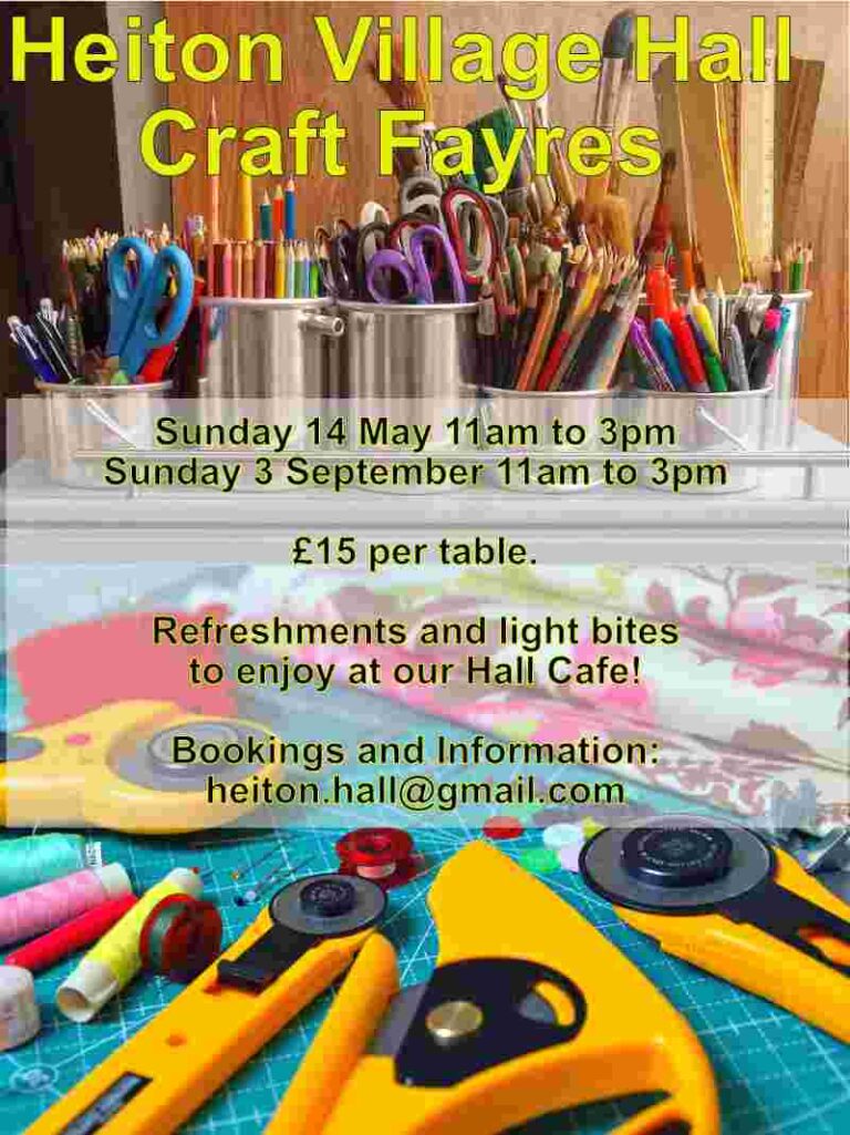 Tables available at our Craft Fayres – Heiton Village Hall